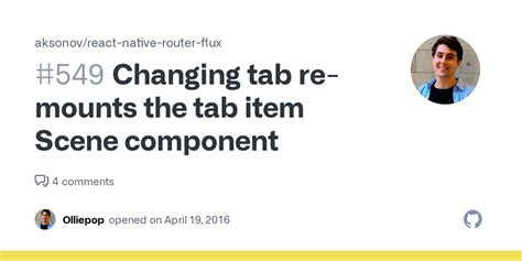 Changing Tab Re Mounts The Tab Item Scene Component Issue Aksonov React Native Router