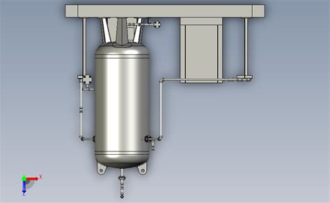 仪表空气接收系统 包括 储气罐、空气压缩机、空气压缩机、空气过滤器 模型图纸下载 懒石网
