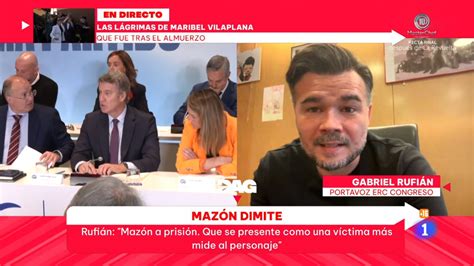 Gabriel Rufián Estalla Tras La Dimisión De Carlos Mazón “un Inútil Un Mentiroso Un Incapaz