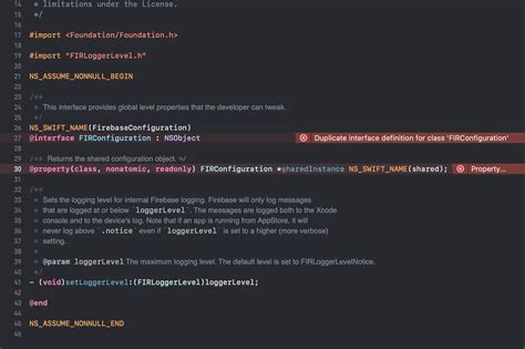 Swift Duplicate Interface Definition For Class Firconfiguration