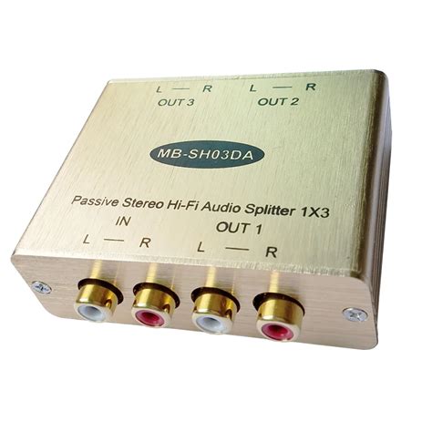 3 Ch Passive Stereo Analog Audio Splitter Stereo Audio Distributor Rca