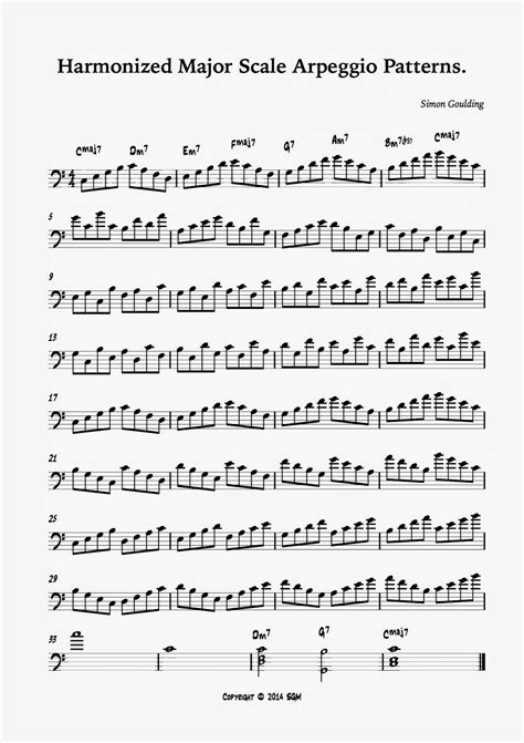 Simon Goulding Music Harmonised Major Scale Arpeggio Patterns