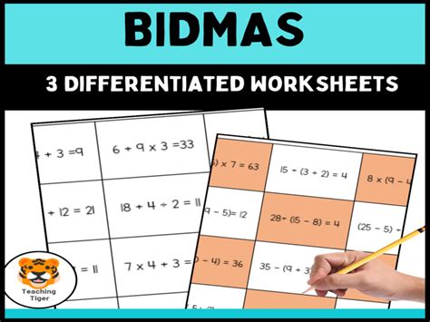 Gcse Maths Bidmas Differentiated Worksheets Teaching Resources