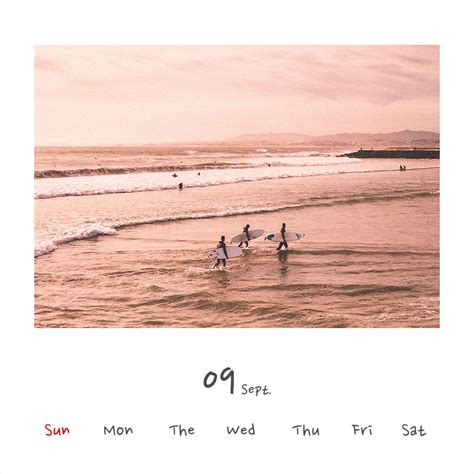 9월 달력 아이폰 배경화면 04 깔끔하고 빈티지한 이미지