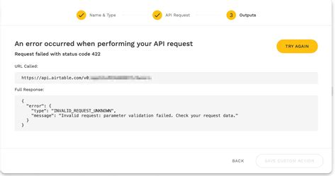 Cant Update Airtable Record Using A Custom Action Get Help Adalo