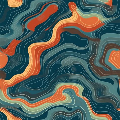 Generative Ai Topographic Map Seamless Pattern Stock Illustration Illustration Of Land