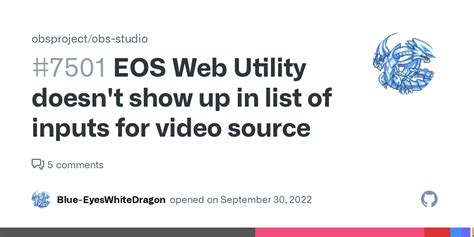 Eos Web Utility Doesnt Show Up In List Of Inputs For Video Source