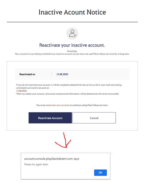 Trying To Reactivate My Account And I Repeatedly Run Into An Error Please Help Rplayblackdesert
