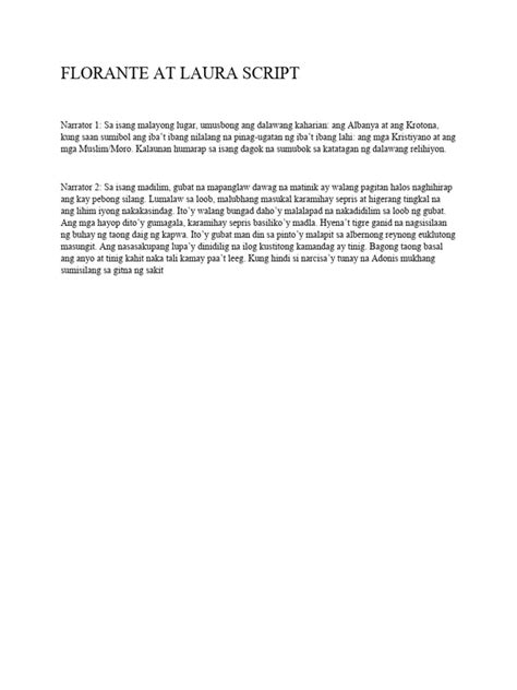 Florante At Laura Script Pdf