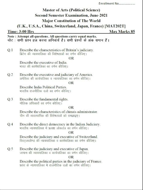 Dr Apj Abdul Kalam University Ma Political Science Ii Sem Major