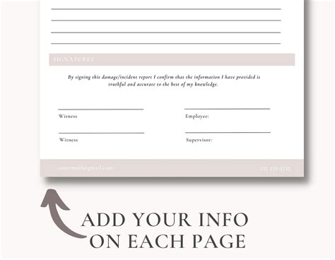 Editable Damage Incident Report Form Incident Report Form Damage Report Form Editable