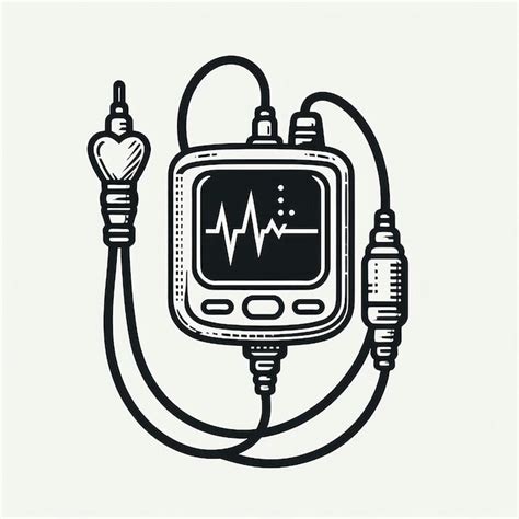 Premium Vector Pacemaker Silhouette Line Art Vector Illustration On