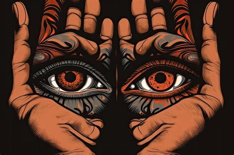 Premium Ai Image Two Hands Holding Up A Pair Of Eyes As If Offering A