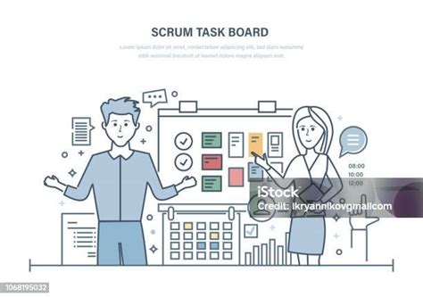 스크럼 작업 보드입니다 작업 시간 프로젝트 관리 작업 계획을 조직 개발에 대한 스톡 벡터 아트 및 기타 이미지 개발 경영자 계획 Istock