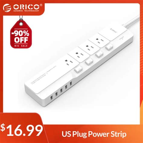 ORICO 4AC Outlets 5USB Ports Power Strip With Sub Control Switch 1 5M Extension Corde US Plug
