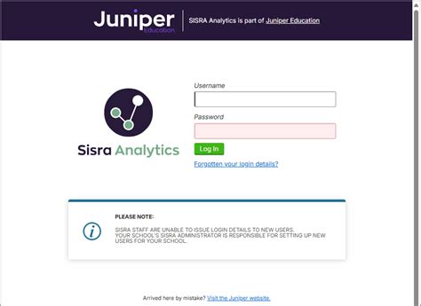 Sisra Analytics How Do I Log In To Sisra Analytics Juniper Education New