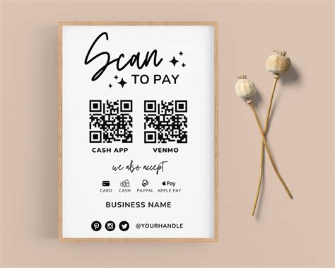 Editable Scan To Pay Template QR Code Sign Scan To Pay Template Accepted Payments Sign Scan