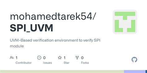 Github Mohamedtarek54spiuvm Uvm Based Verification Environment To Verify Spi Module