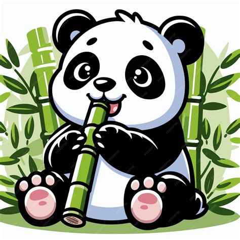 милый мультфильм панды изолирован на белом фоне векторная иллюстрация Премиум векторы