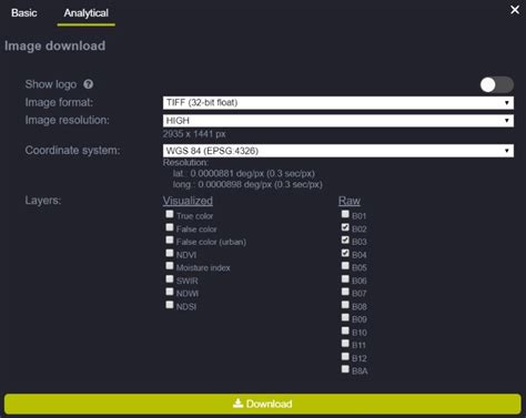 Sentinel Data Download Settings And Downloaded Sentinel L C True Download Scientific