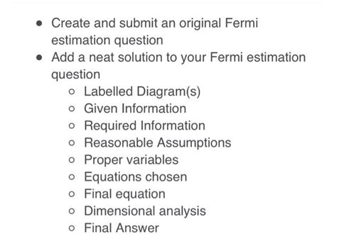 Solved • Create And Submit An Original Fermi Estimation Solved • Create And Submit An Original Fermi Estimation