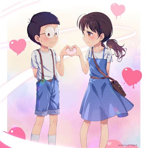 Nobi Nobita And Minamoto Shizuka Doraemon Drawn By Kachitoki Danbooru