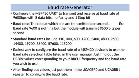 Serialcommunication Protocol Of Msp430pptx Computer Peripherals Computing