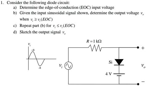 Solved Consider The Following Diode Circuit A Determine The Edge Of
