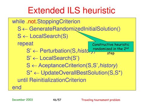 Ppt Heuristics For The Traveling Tournament Problem Scheduling The