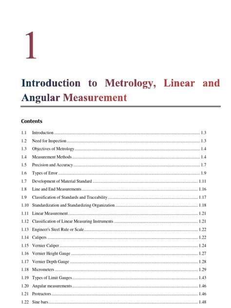 Introduction To Metrology Linear And Angular Measurement Pdf
