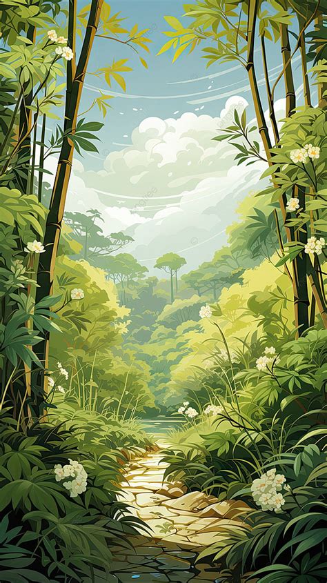 무성한 정글을 통과하는 돌길 배경 배경 화면 및 일러스트 무료 다운로드 Pngtree