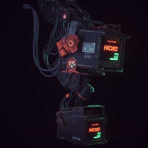 3d Model Cyberpunk Hacker Terminal V1 Vr Ar Low Poly Cgtrader