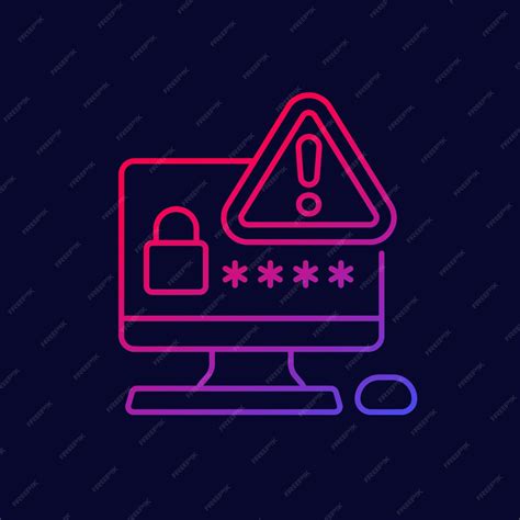 Premium Vector Password Warning Line Icon For Web Premium Vector Password Warning Line Icon For Web