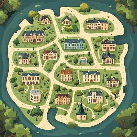 Map With Building Layout Vector Premium Ai Generated Vector