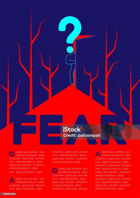 남자 그림과 물음표균열 패턴 의심과 공포 심리학 문제 개념 포스터와 배너 디자인 일러스트와 함께 어두운 방에 문을 엽니 다 파란색 배경에 고립 된 배너 디자인 일러스트 공간