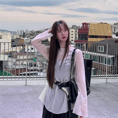 [고급스러운 핏예쁨] 라운드넥 뒷리본 시스루 주름 레이스 롱 블라우스 하객룩 연말룩 에이블리