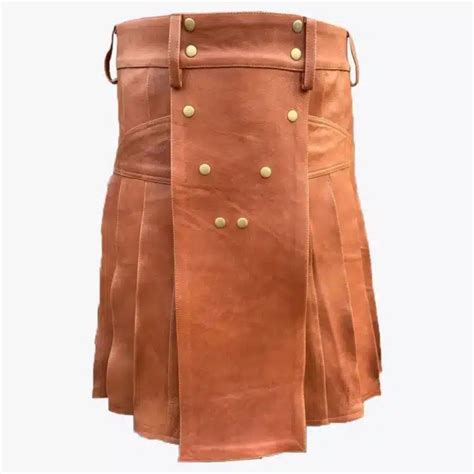 Classic Brown Leather Kilt Mens Kilt Outfit
