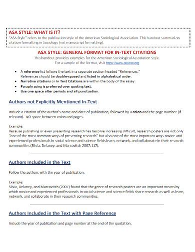 Asa Format Examples Pdf Examples