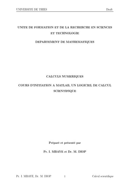 Sequence 1 Matlab Pdf Matlab Informatique