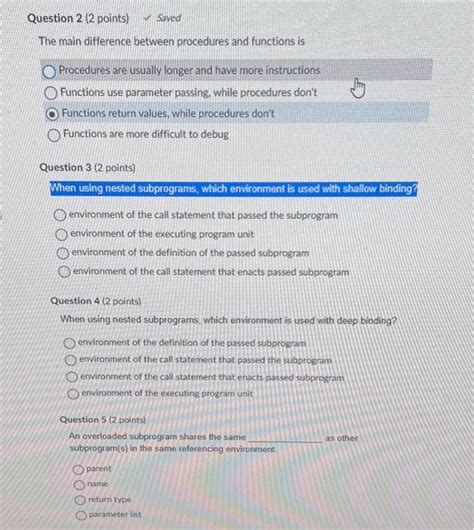 Solved The Main Difference Between Procedures And Functions