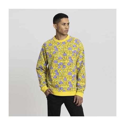 Pikachu Ditto Pok Mon Lounge Yellow Crew Neck Sweatshirt Adult Pok Mon Center Official Site