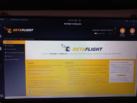 Betaflight Download Warning To Update To 10 6 0 Configurator When