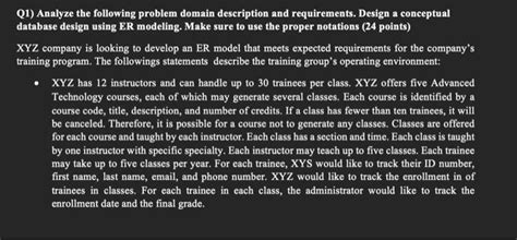 Solved Q1 Analyze The Following Problem Domain Description