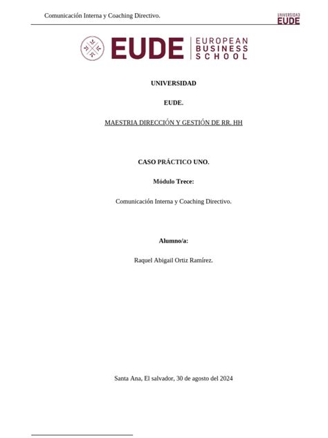 Caso 1 Modulo 13 Pdf Business