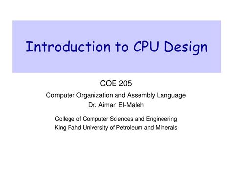PPT Introduction To CPU Design PowerPoint Presentation Free Download ID 5119115