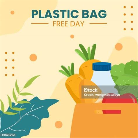 국제 비닐 봉투 무료 날 소셜 미디어 배경 일러스트레이션 만화 손으로 그린 템플릿 가방에 대한 스톡 벡터 아트 및 기타 이미지 가방 디자인 바다 Istock