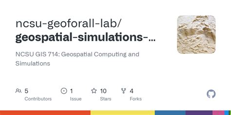 GitHub Ncsu Geoforall Lab Geospatial Simulations Course NCSU GIS 714 Geospatial Computing