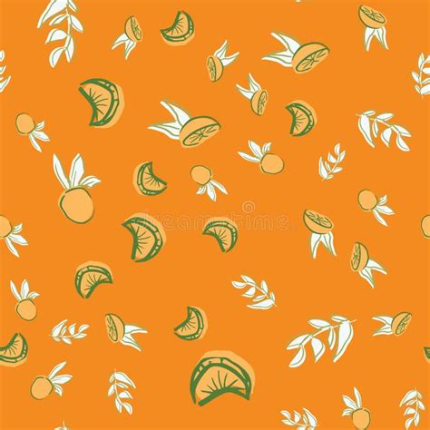 Oranges Orange Vector Seamless Repeat Pattern Stock Vector