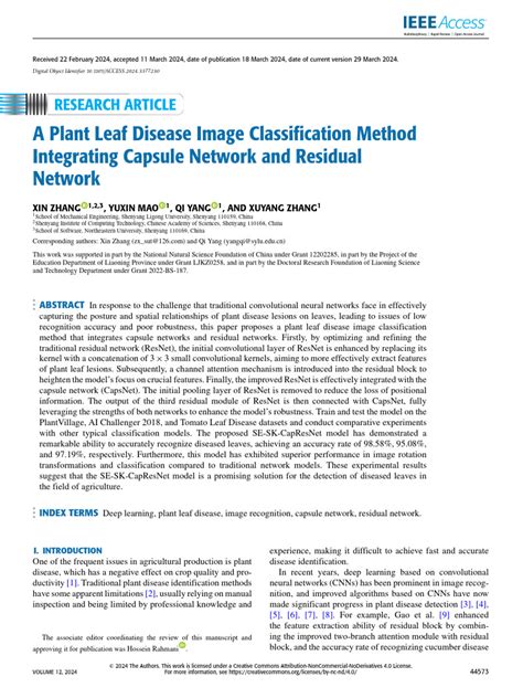 Aplantleafdiseaseimageclassificationmethodintegratingcapsulenetworkandresidual