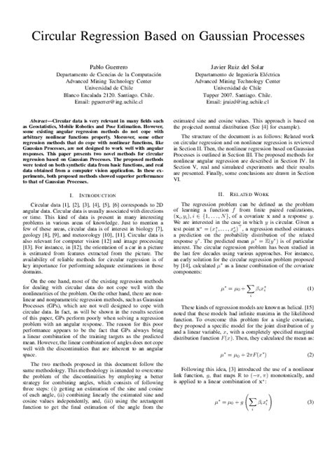 Pdf Circular Regression Based On Gaussian Processes
